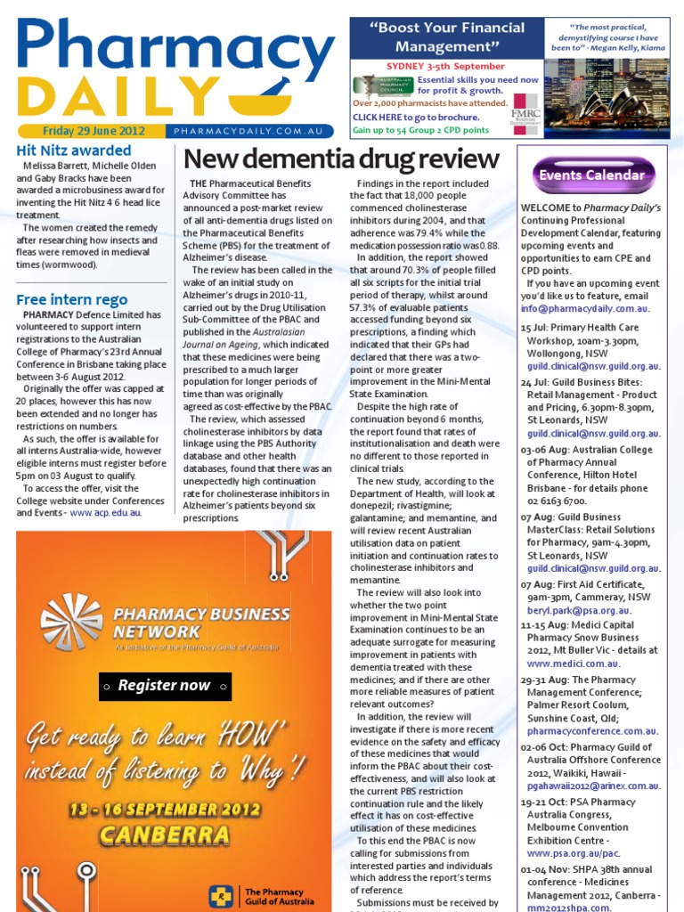 Pharmacy Daily For Fri 29 Jun 2012 - Dementia Drug Review, Private ...