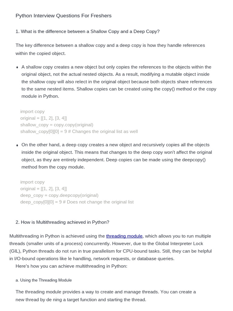 161 Python Interview Questions to Ace Your Interview | PDF | Parameter (Computer Programming ...