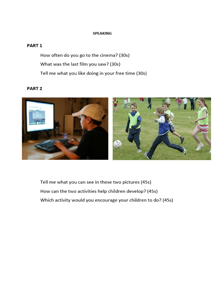 Aptis Speaking Practice Test 3 | PDF