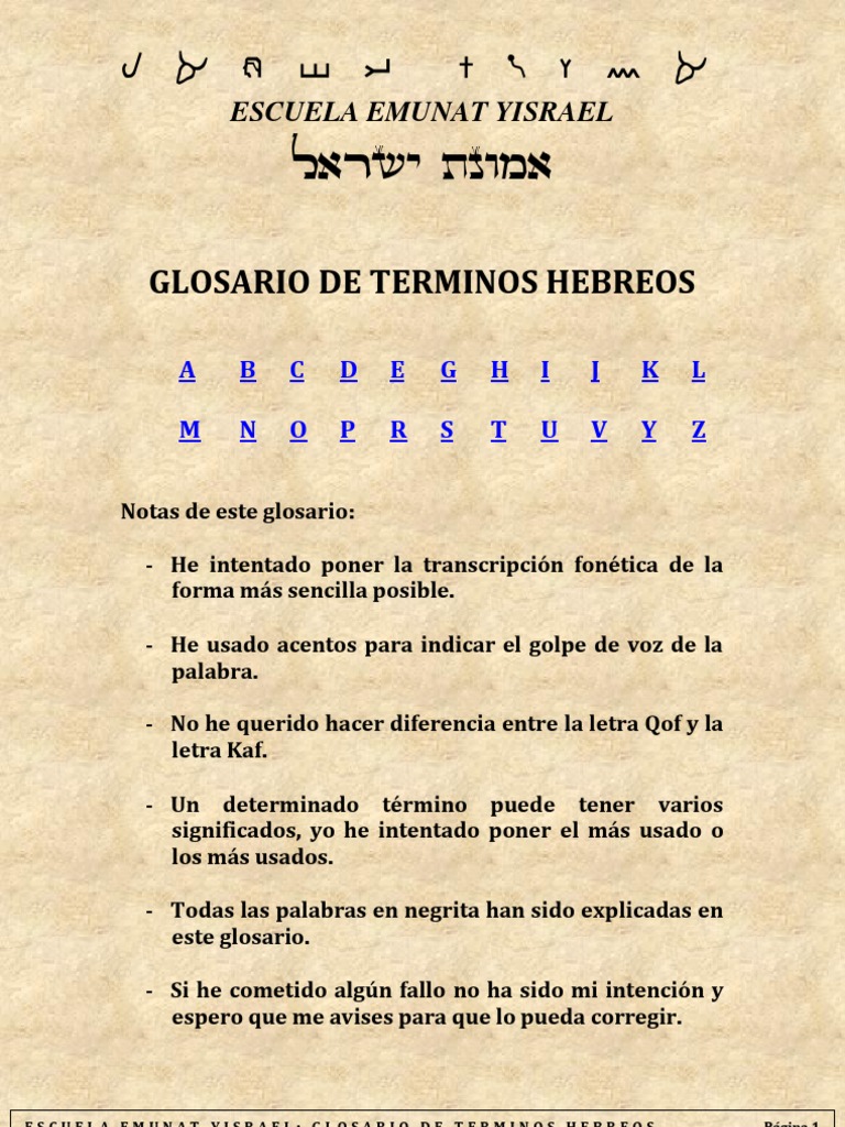 Glosario de Términos Hebreos | PDF | Talmud | Judaísmo