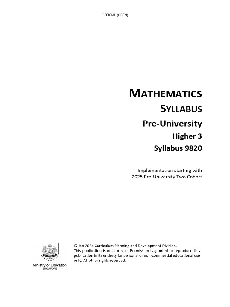 2025 Pre-University H3 Mathematics | PDF | Mathematics | Mathematical Proof