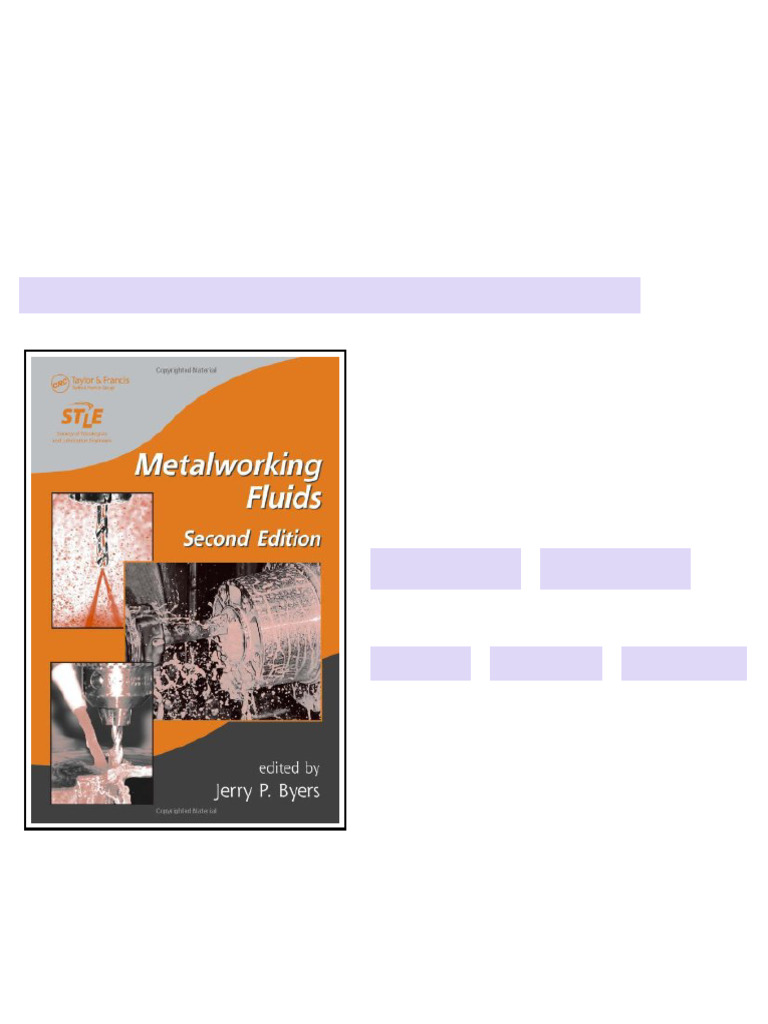 Metalworking Fluids Second Edition Manufacturing Engineering and Materials Processing Jerry P ...