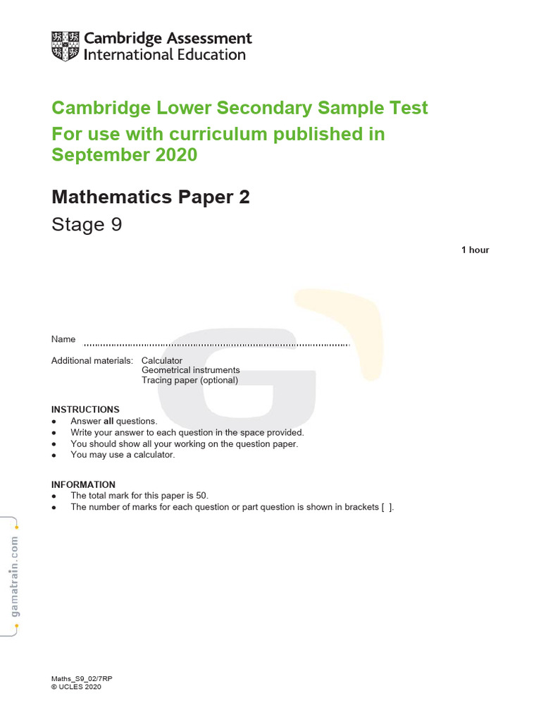 Math - PT - 2020 - p2 | PDF | Geometry | Euclidean Geometry