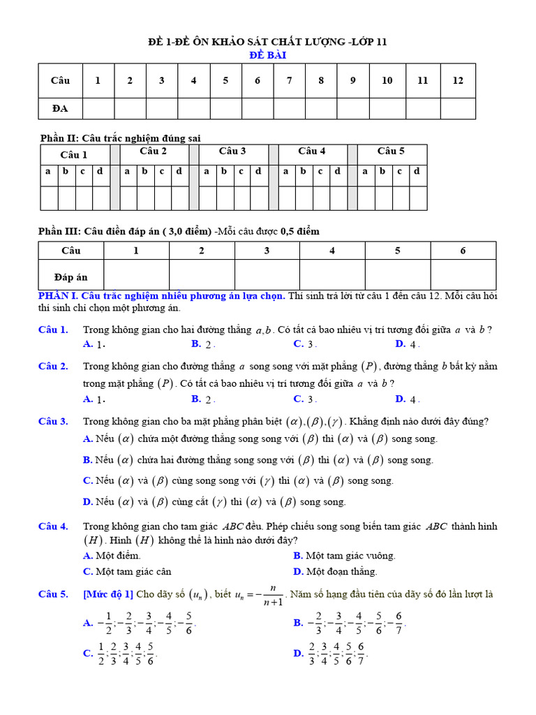 Đề KSCL KS lần1-de | PDF