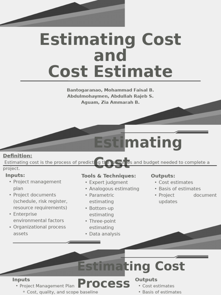 Estimating Cost | PDF