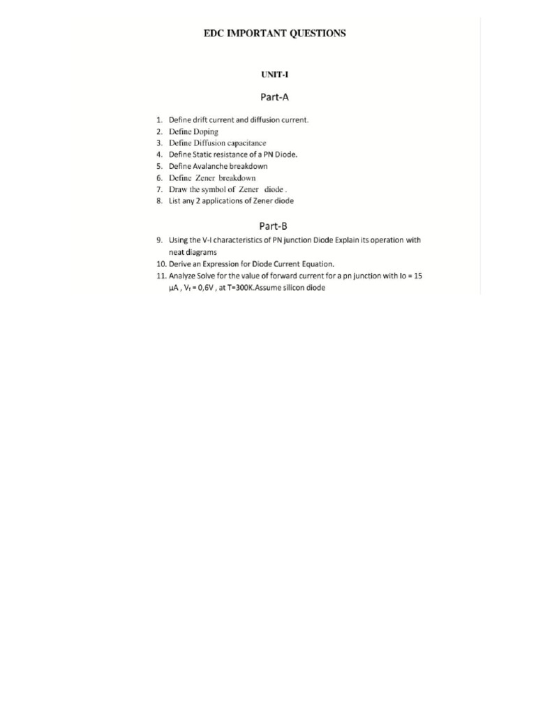 EDC Question Bank | PDF