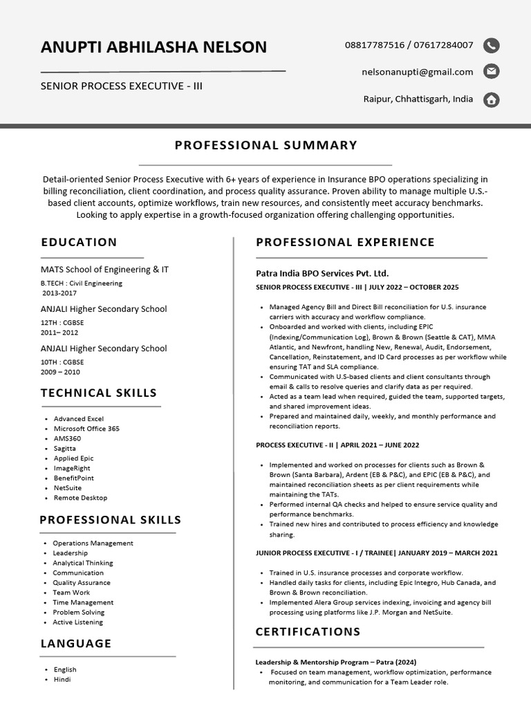 Anupti Abhilasha Nelson Resume | PDF | Computing | Business