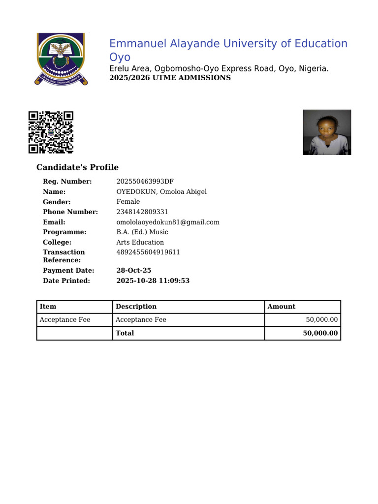 Acceptance Payment Slip (1) | PDF