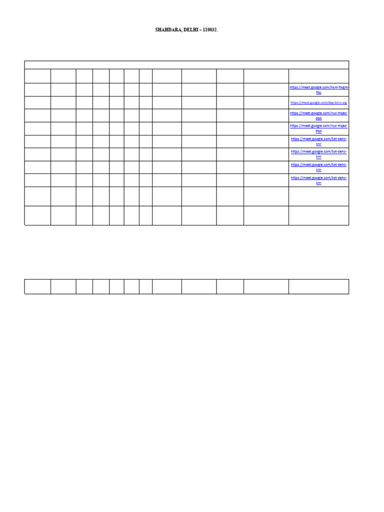 BCA 1st Semester Class Schedule | PDF