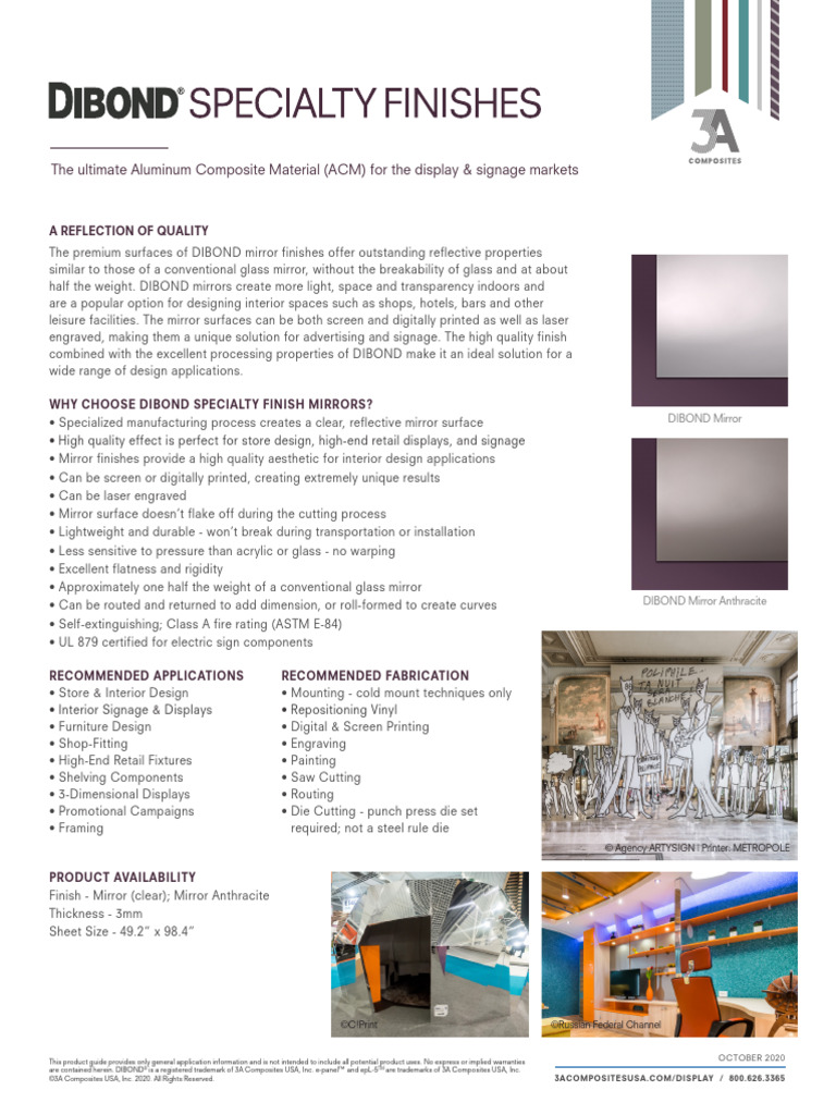 DIBOND ACM Mirrors for Signage & Design | PDF | Mirror | Glasses