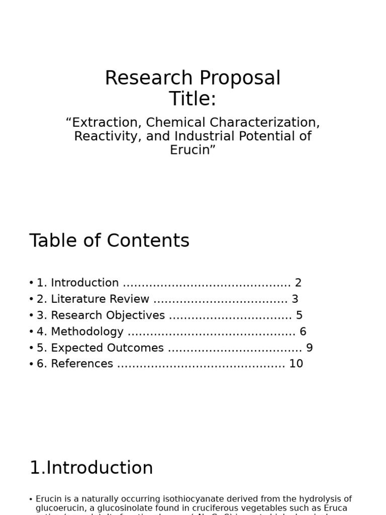 Research Proposal | PDF | High Performance Liquid Chromatography ...
