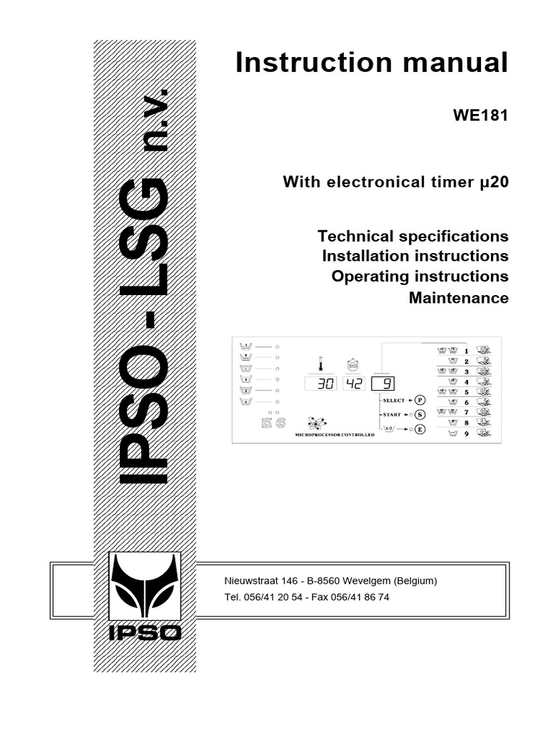 Ipso WE181 - User Manual | PDF | Water | Steam