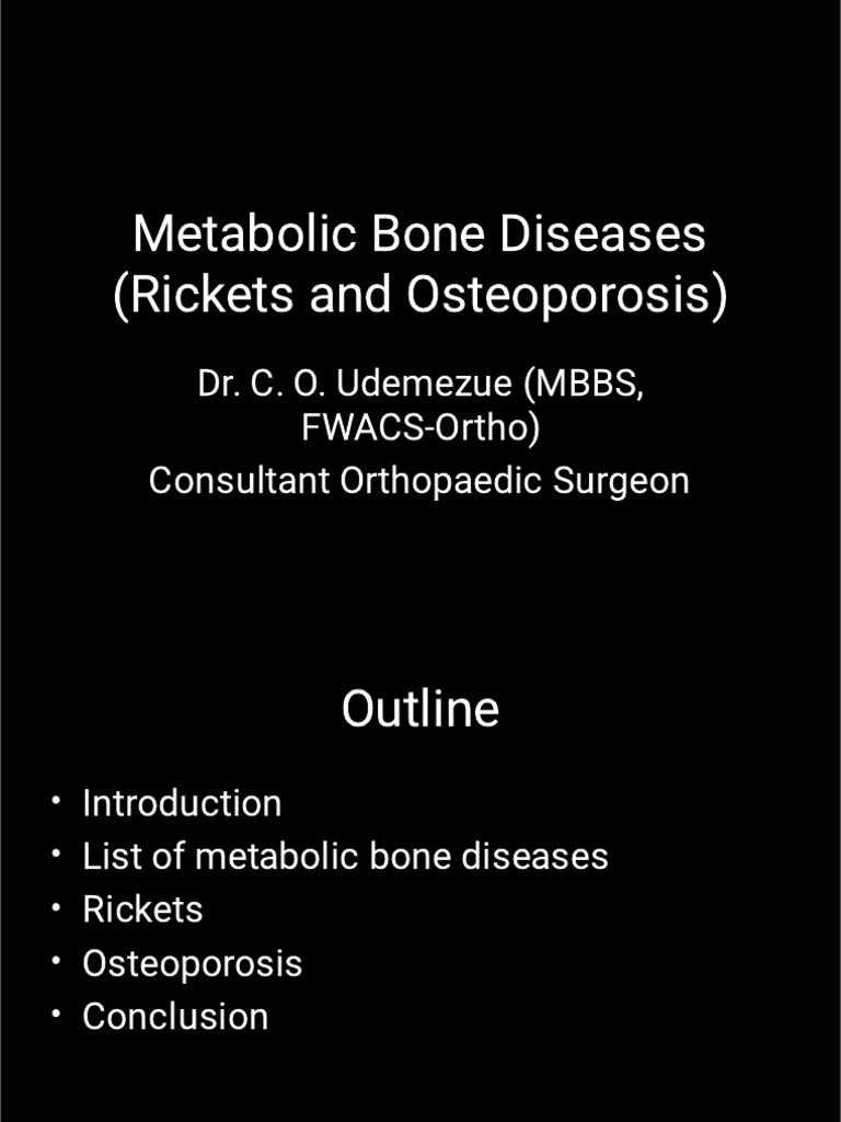 Metabolic Bone Diseases (Rickets and Osteoporosis) | PDF | Bone ...