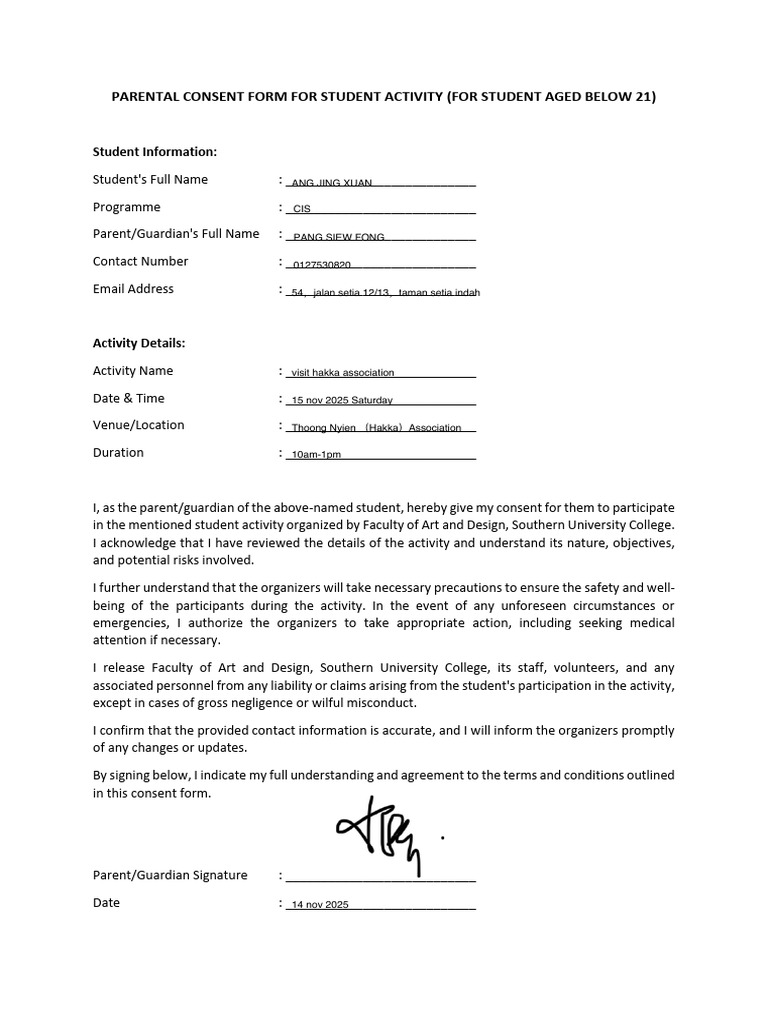 Consent Letter_below 21 | PDF | Private Law | Common Law