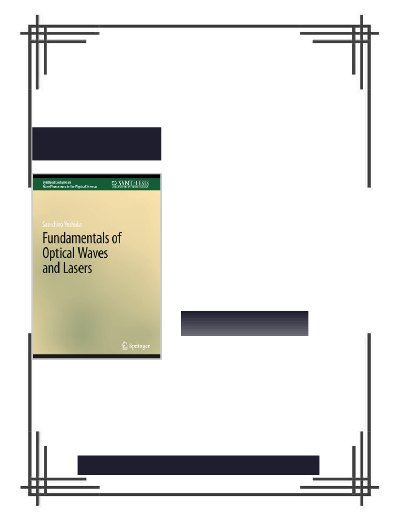 Fundamentals of Optical Waves and Lasers 1st Edition Sanichiro Yoshida eBook vector pdf | PDF ...