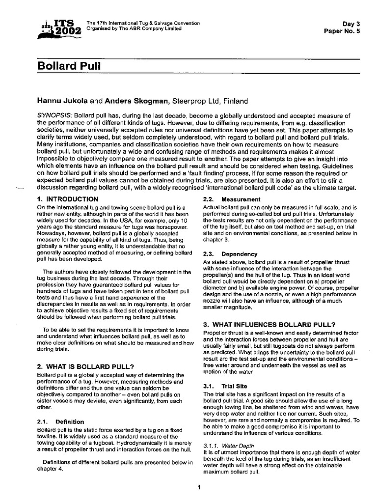 Bollard Pull | PDF