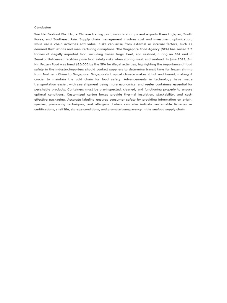 Seafood Supply Chain Management Insights | PDF