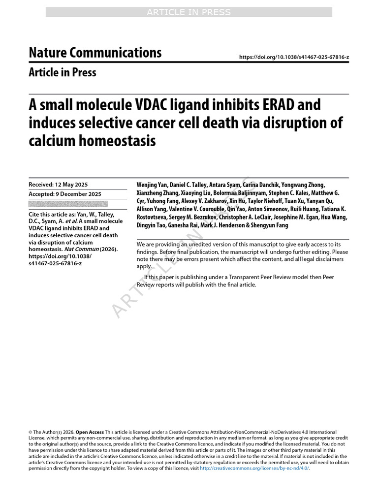 s41467-025-67816-z_reference | PDF | Mitochondrion | Apoptosis