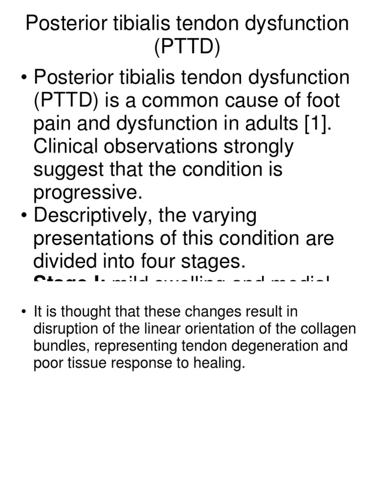 Posterior Tibialis Tendon Dysfunction (PTTD) | PDF | Tendon | Foot