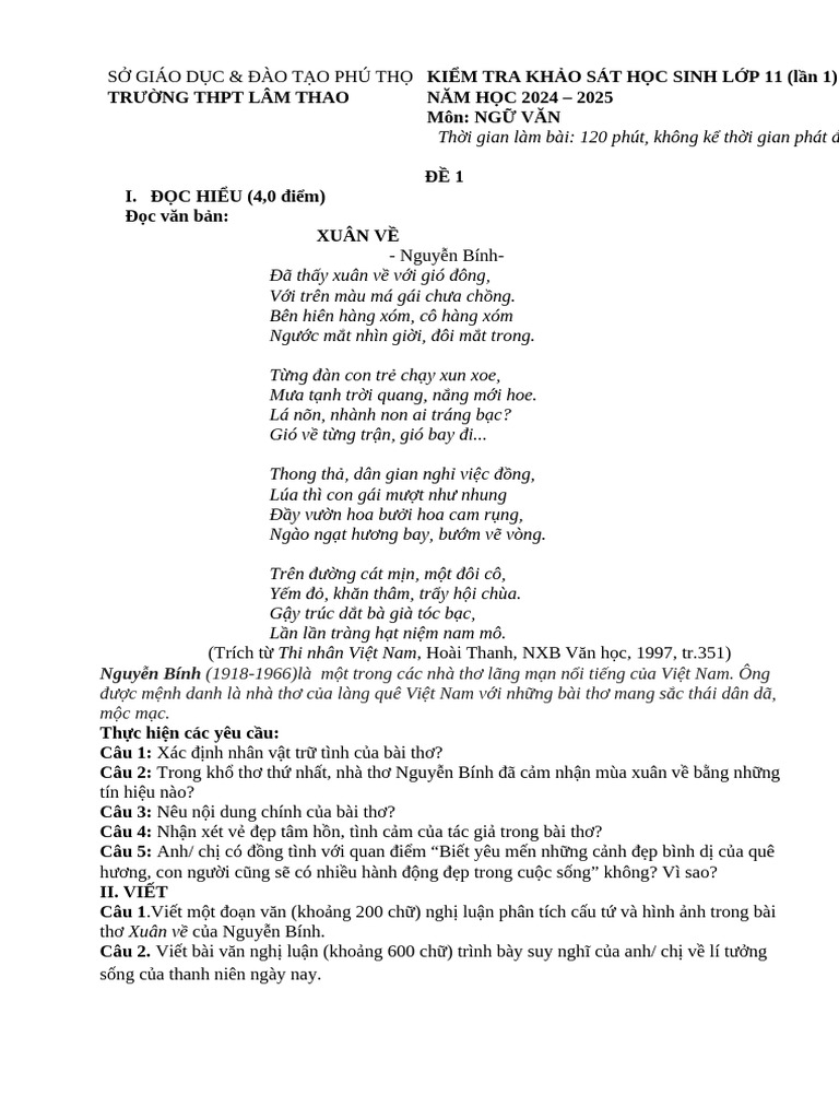 KSCL K11 - lần 1 | PDF