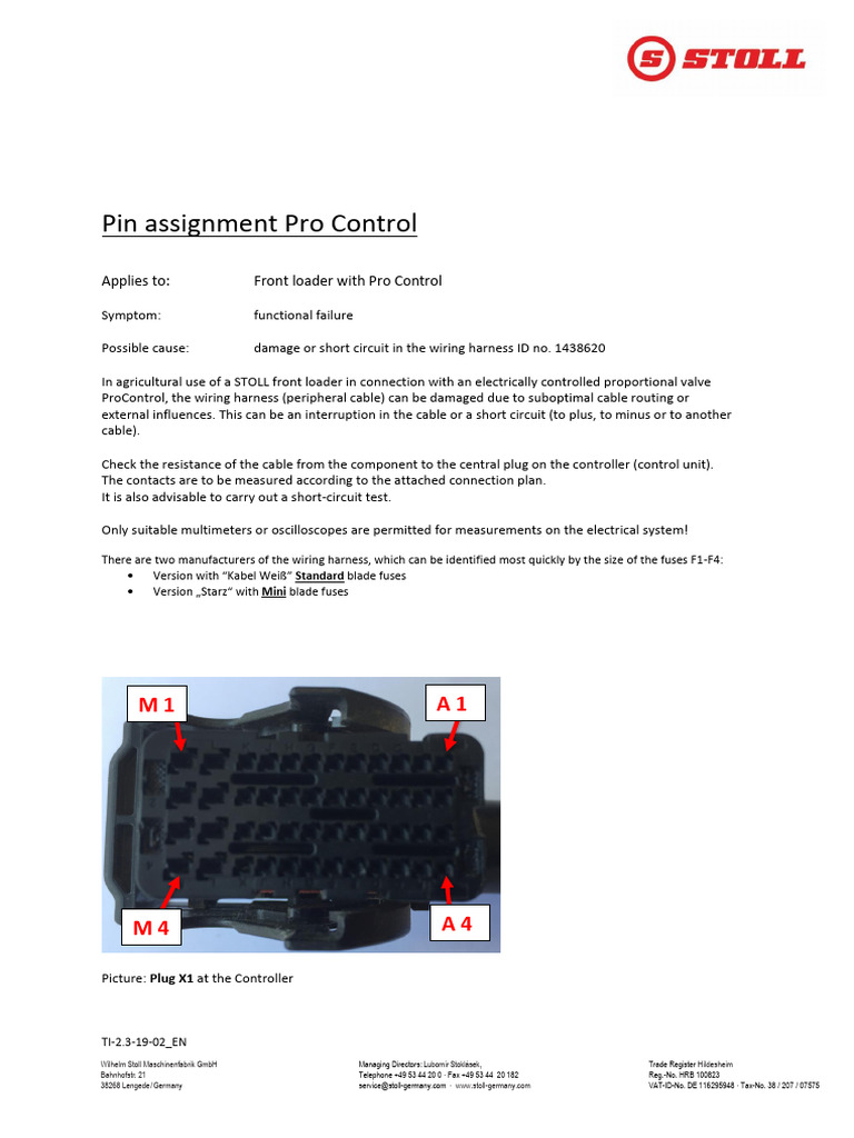 TI-2.3-19_EN Pin Assignment Pro Control-1 | PDF | Electrical Connector | Manufactured Goods