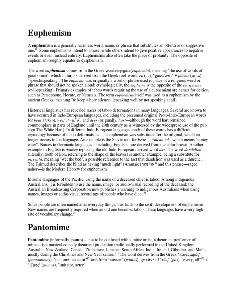 Euphemism | PDF | Lexicology | Human Communication