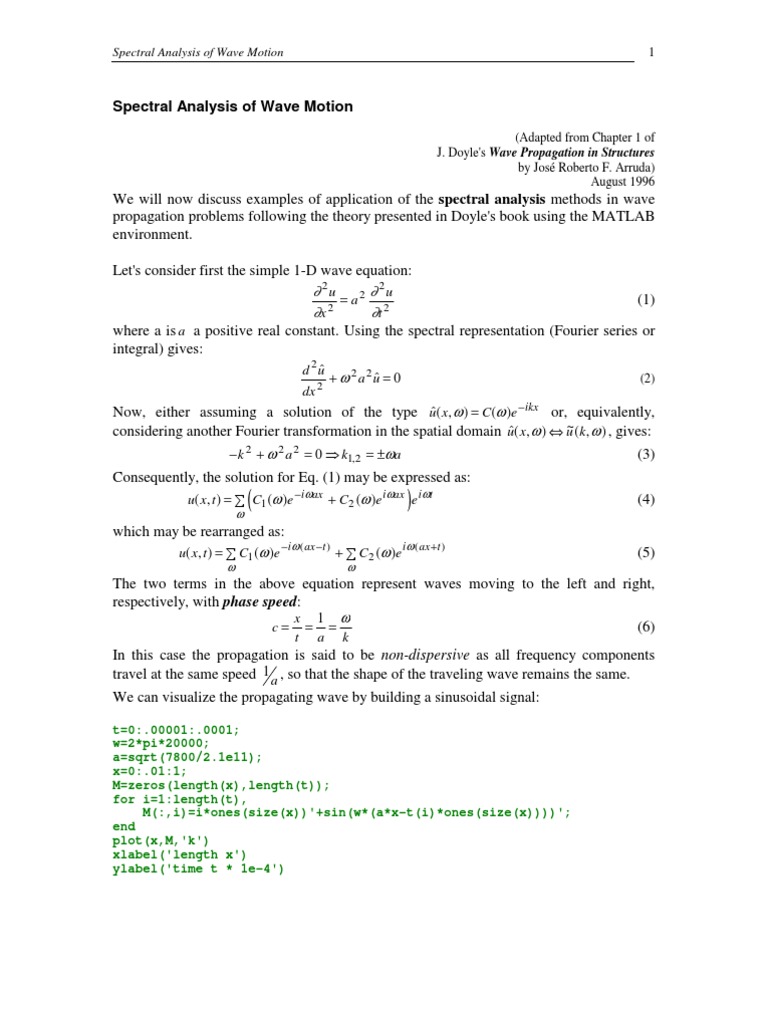 Spectral Analysis of Wave Motion | PDF | Spectral Density | Waves