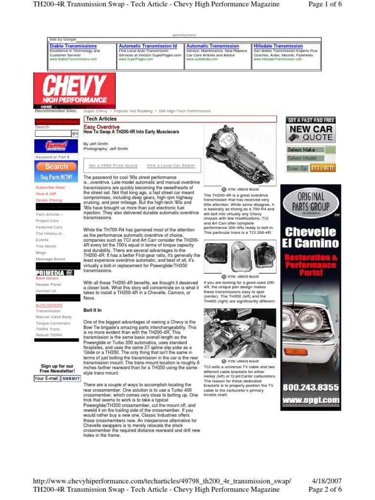49798_th200_4r_t | Automatic Transmission | Transmission (Mechanics)