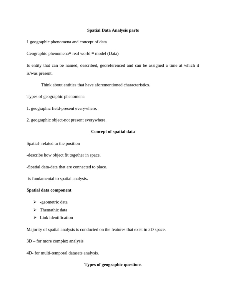 Spatial Data Analysis Parts | PDF | Arc Gis | Spatial Analysis