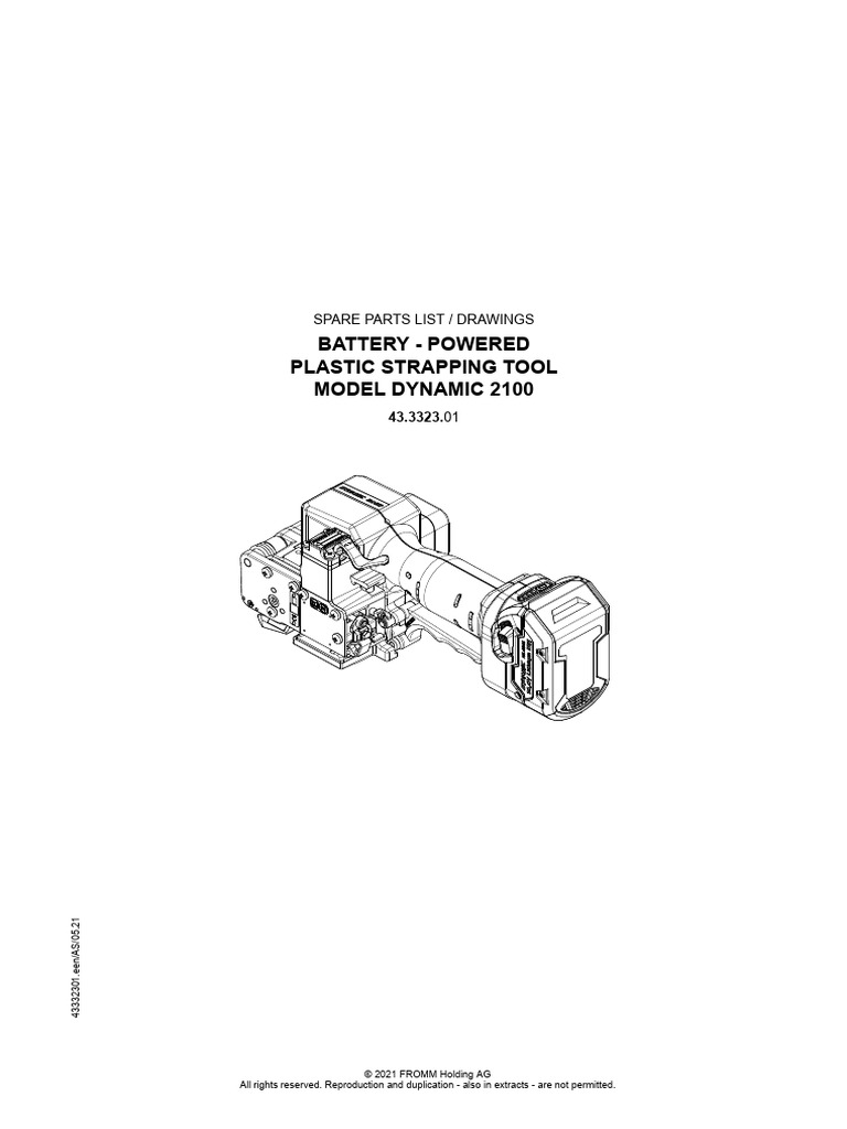 Dynamic 2100 Plastic Strapping Tool Parts List | PDF | Manufactured ...