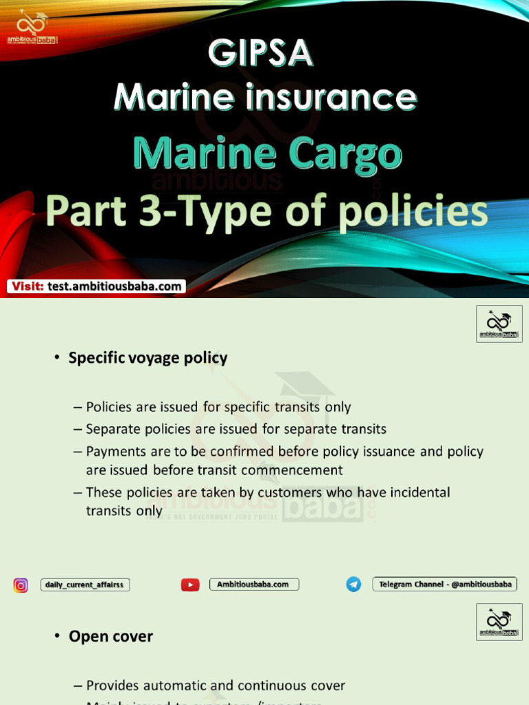 Marine Insurance Part 3 PDF | PDF