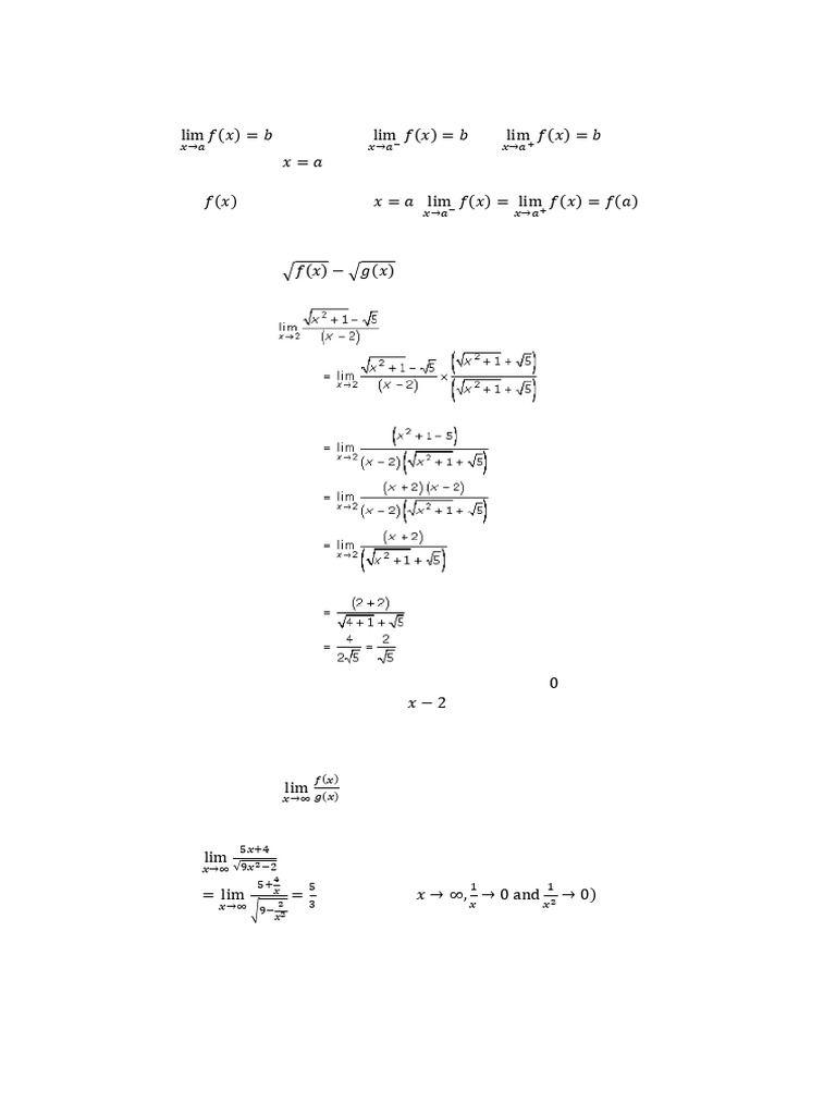 Calculus Concepts: Limits, Derivatives, Integrals | PDF | Integral ...