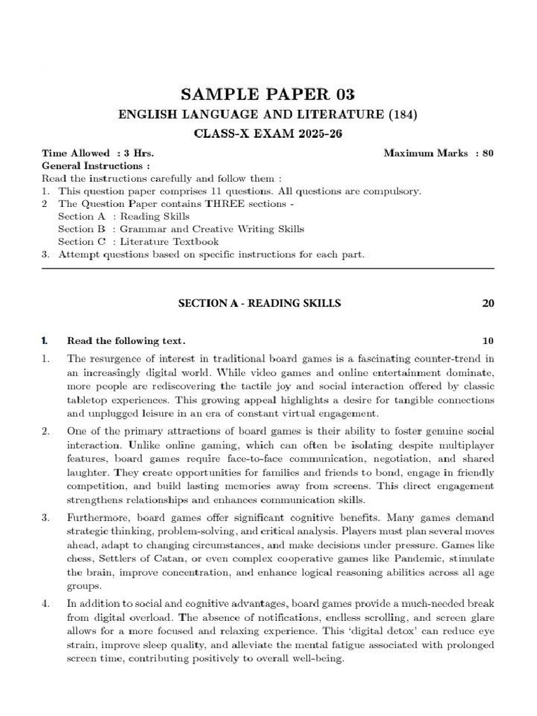 Sample Paper - 2 | PDF