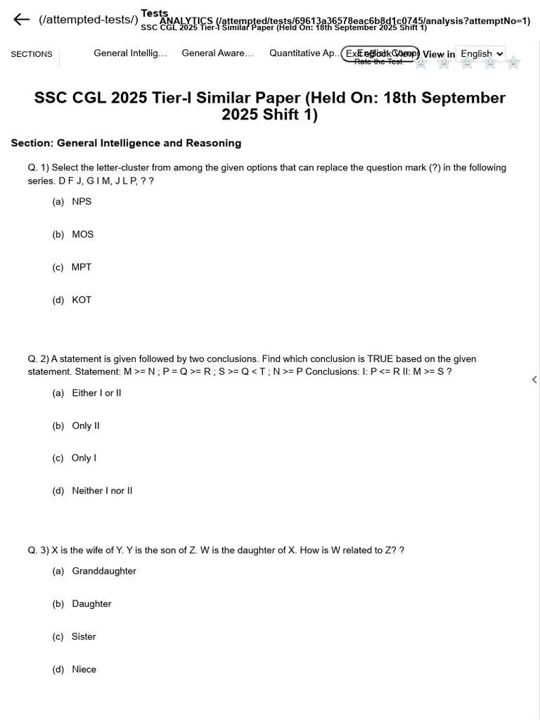 SSC CGL 2025 Tier-I Practice Paper | PDF | Renewable Energy | Interest