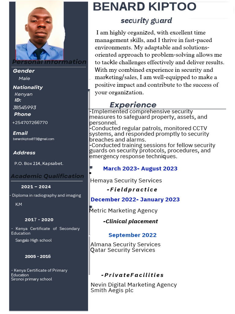 Benaa Kiptoo Cv | PDF | Crisis Management | Computer Security