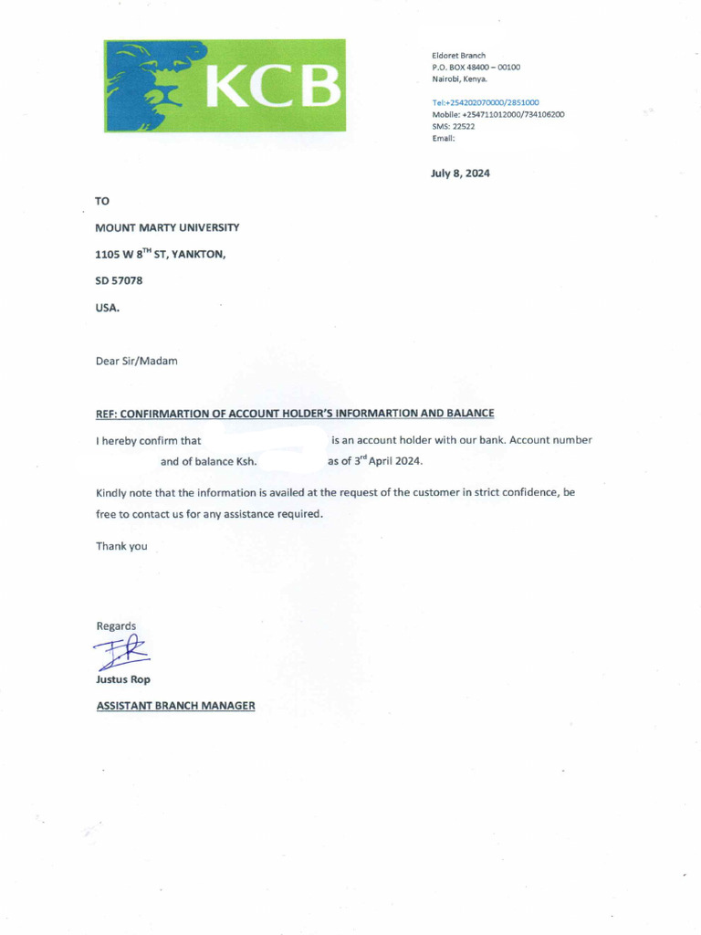 Bank Letter | PDF