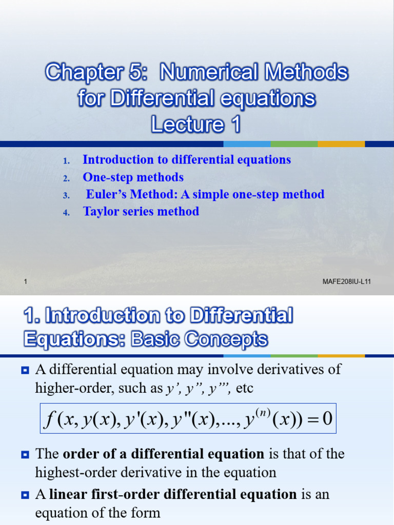 Mafe208iu-l11 Odes Part1 | PDF | Equations | Differential Equations
