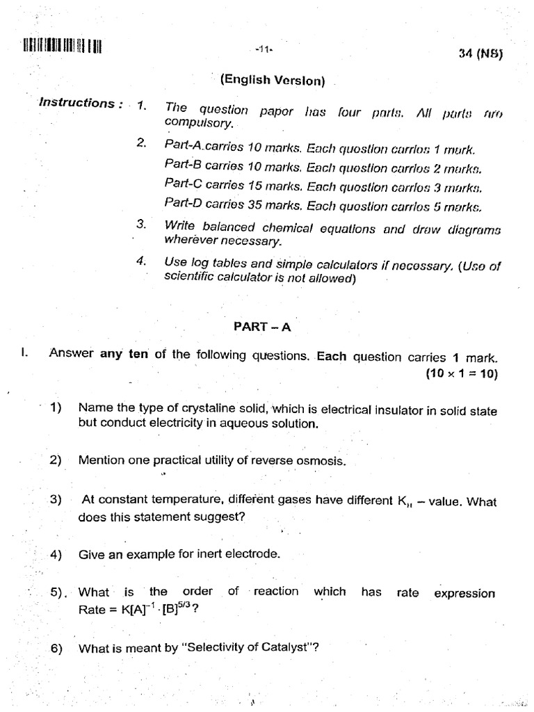Chemistry 34 Notes 2022 | PDF
