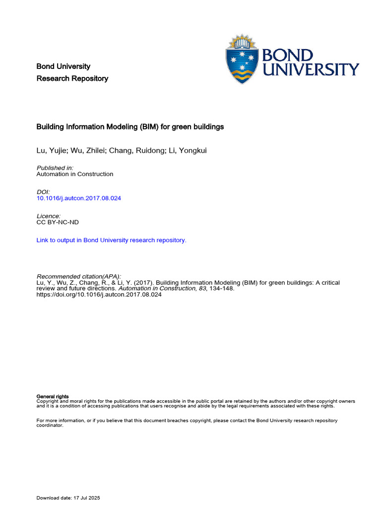 BIM for Green Buildings: Review & Future Directions | PDF | Building ...
