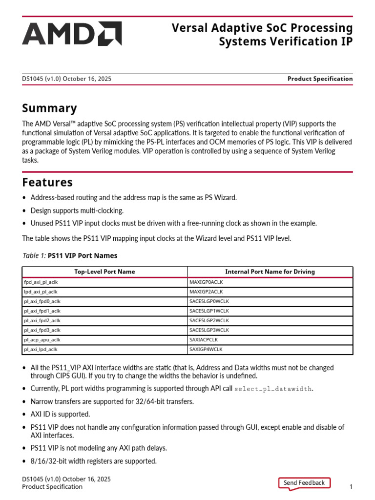 Ds1045 Versal Ps Vip en Us v1.0 2 | PDF | System On A Chip | Simulation