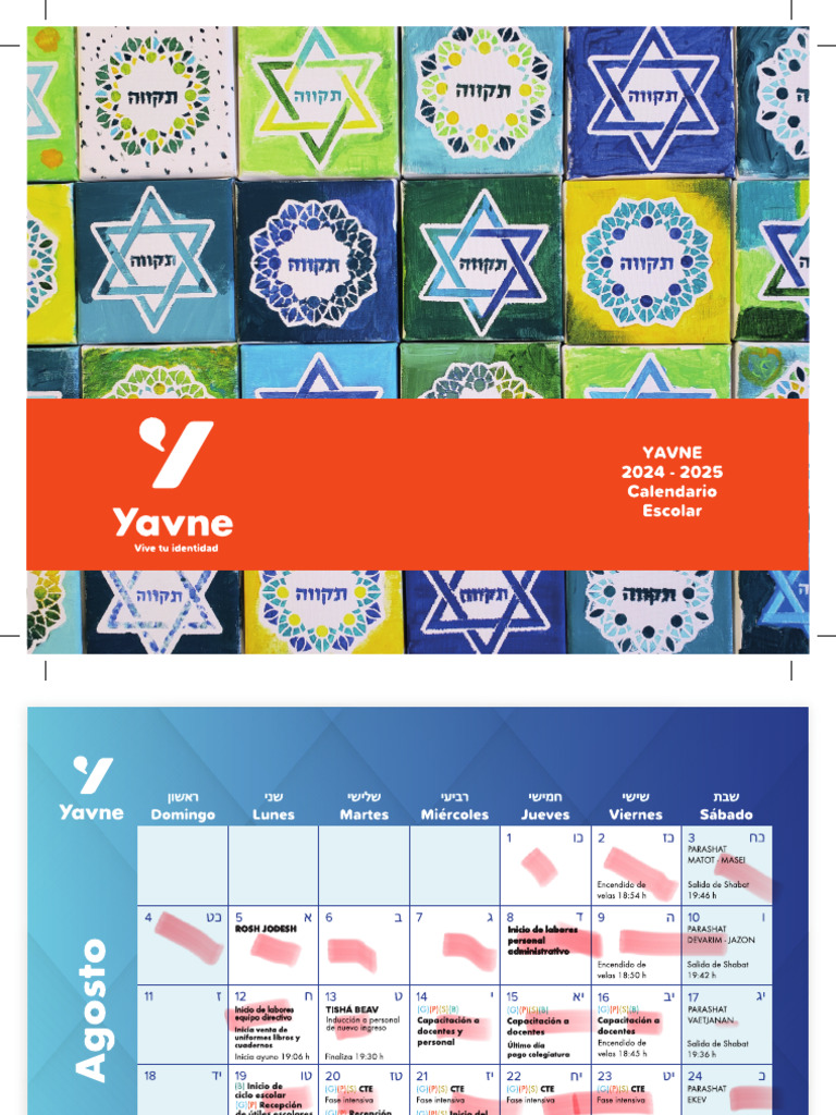 CALENDARIO 2024-2025 Yavne escuela Interlomas | PDF