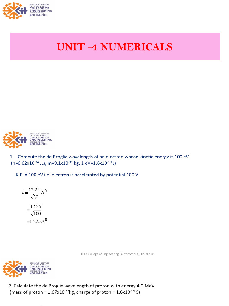 Unit -4 Numericals- Crystallogtraphy , Band Theory of Solids and ...