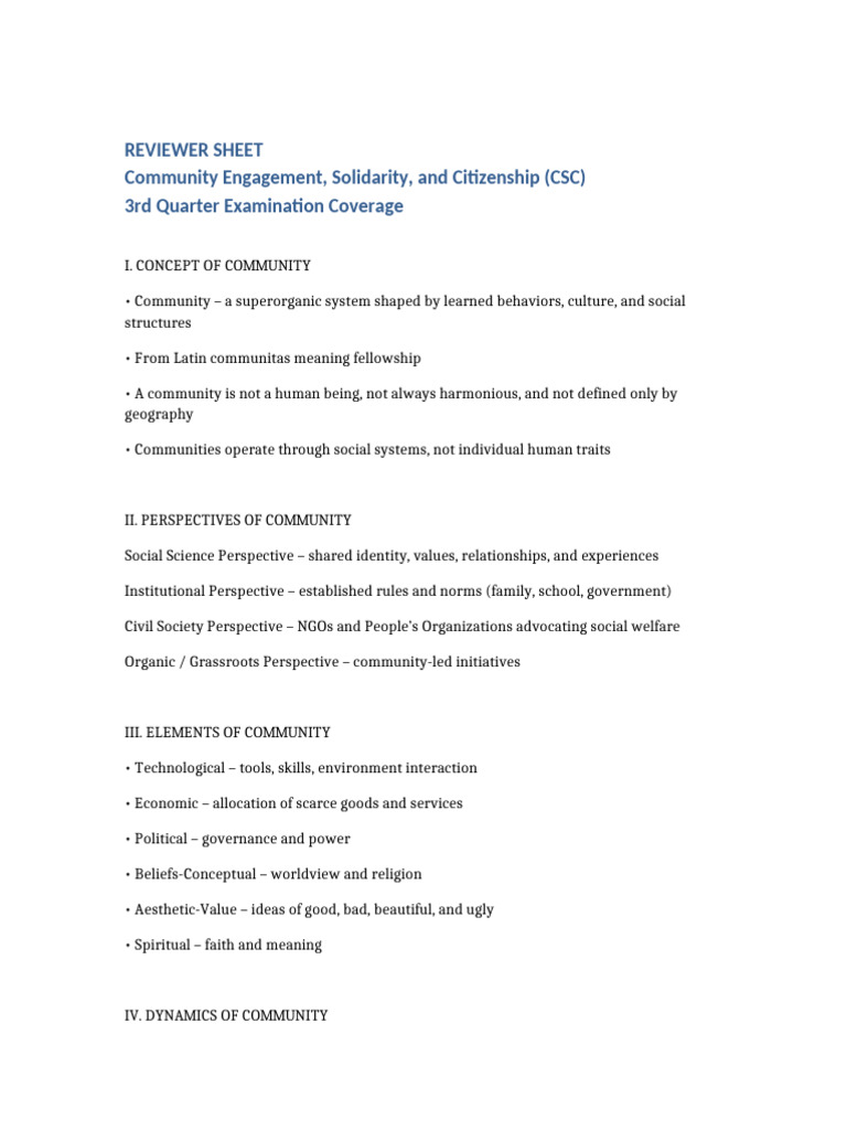 Community Engagement and Citizenship Guide | PDF | Community | Citizenship