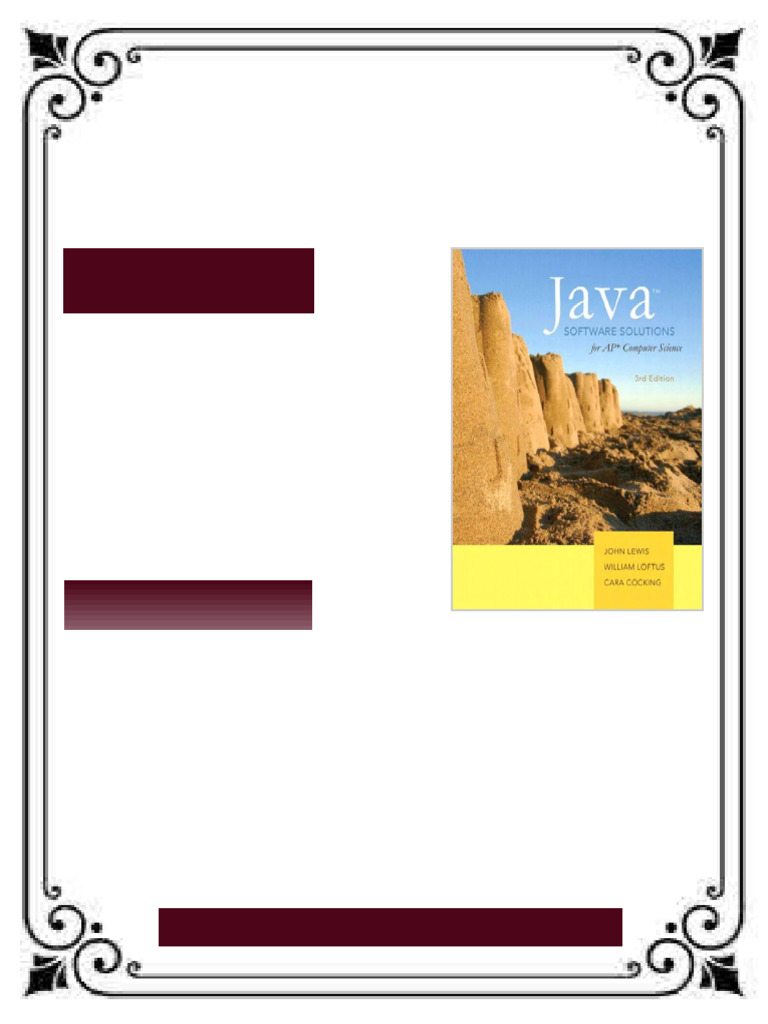Java Software Solutions for AP computer science 3rd Edition Loftus ebook corrected digital ...