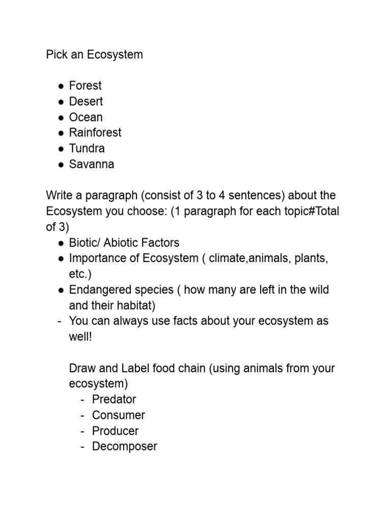 Explore Various Ecosystems: Facts & Food Chains | PDF