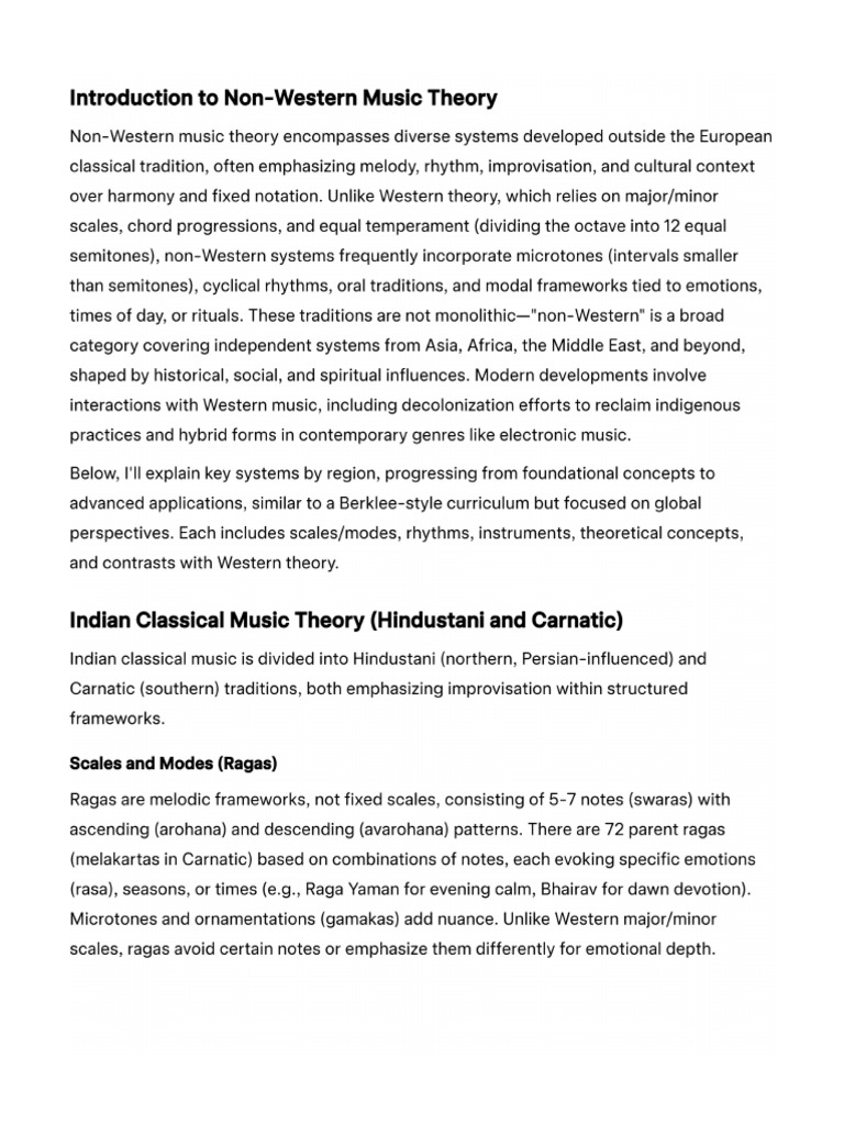 Non-Western Music Theory | PDF