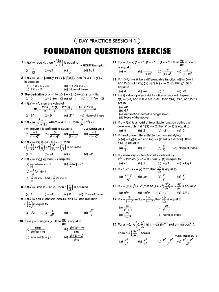 JEE Practice Questions | PDF