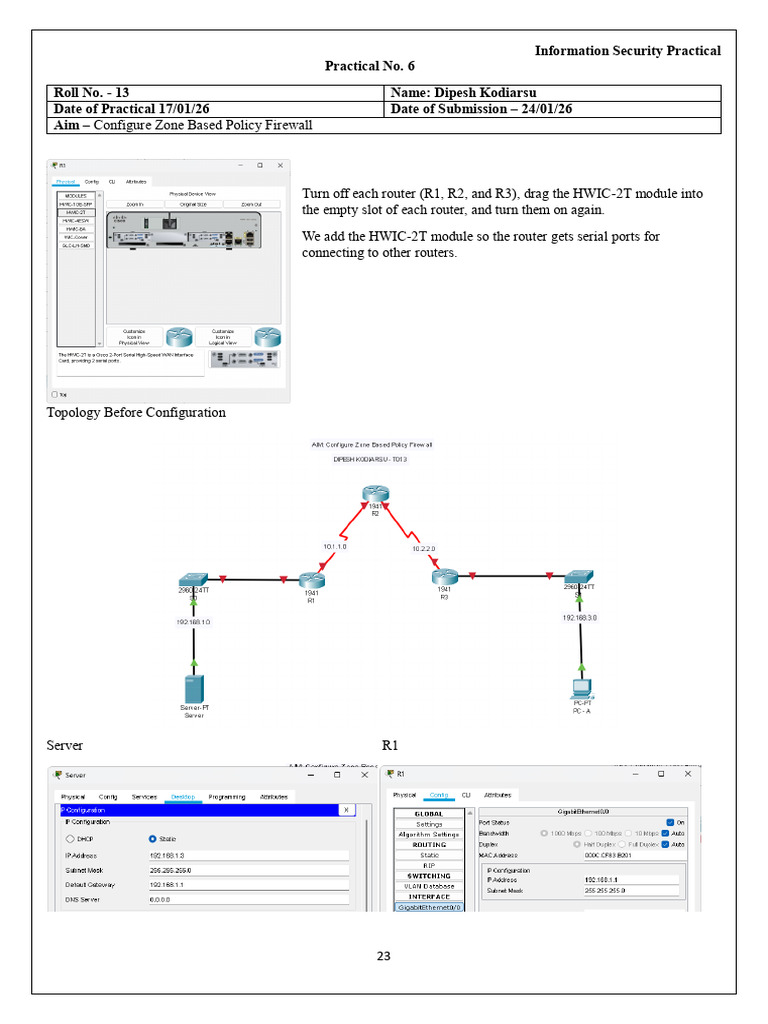 Configure Zone Based Policy Firewall | PDF