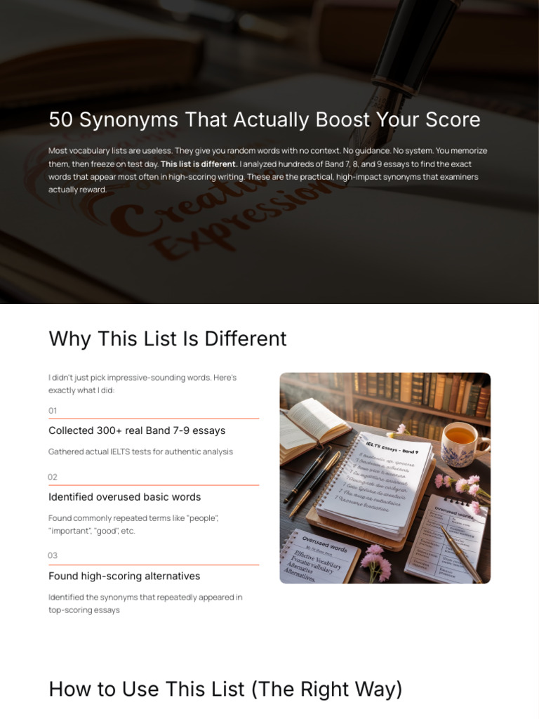 50 Synonyms That Actually Boost Your Score Copy | PDF | Knowledge ...