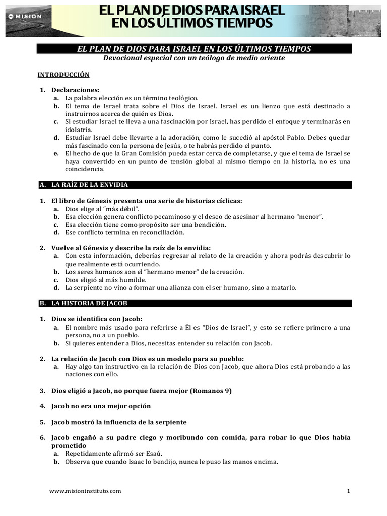 Plan Divino para Israel en los Últimos Tiempos | PDF | Jacob